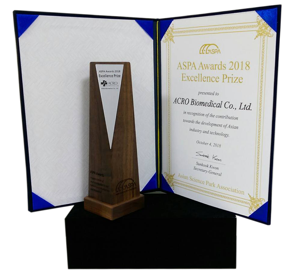 ASPA Awards 2018 Excellence Prize-ACRO Biomedical Co., Ltd.