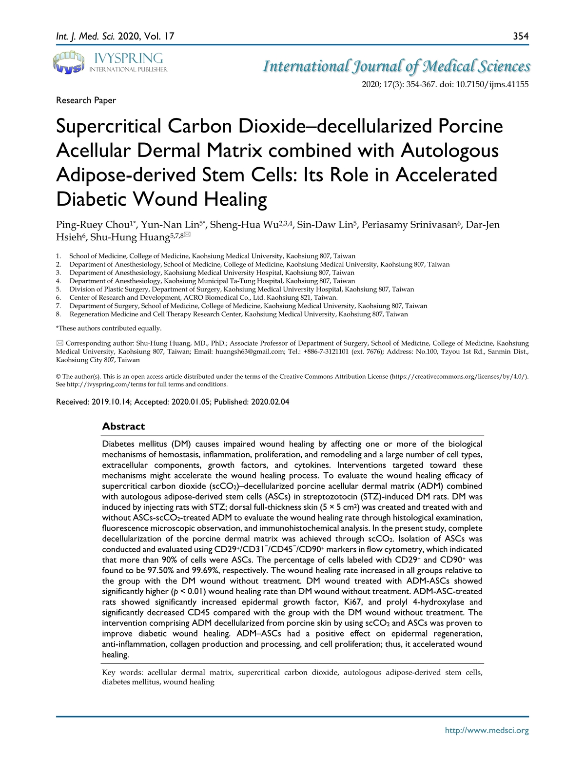Supercritical Carbon Dioxide - decellularized Porcine Acellular Dermal ...